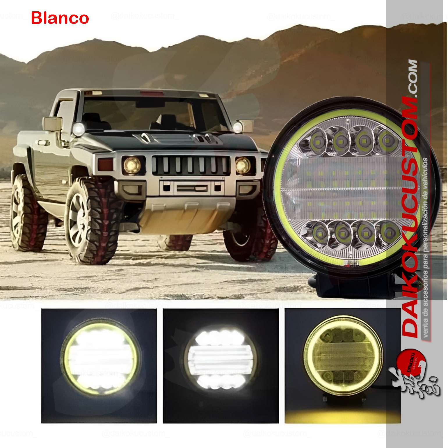 Neblineros Led 72w Redondo Borde Luz Blanca X2 – Daikoku custom